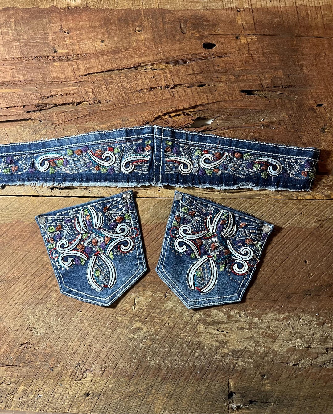 Salvaged Denim Jean Pockets: Recycled Back & Front Pocket Material for ...