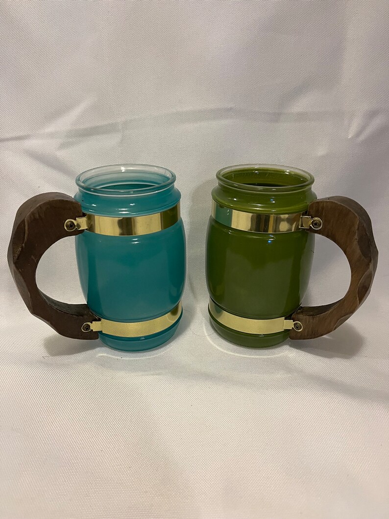Siesta Ware, Siesta Ware Barrel Mugs, Tiki Mugs, Wooden Handle, Tiki ...