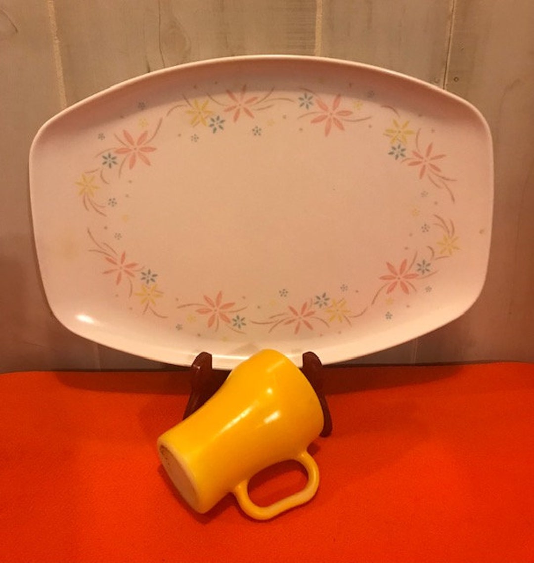 Retro Floral Melmac Oval Platter, Collectible Melmac, Mid Century ...