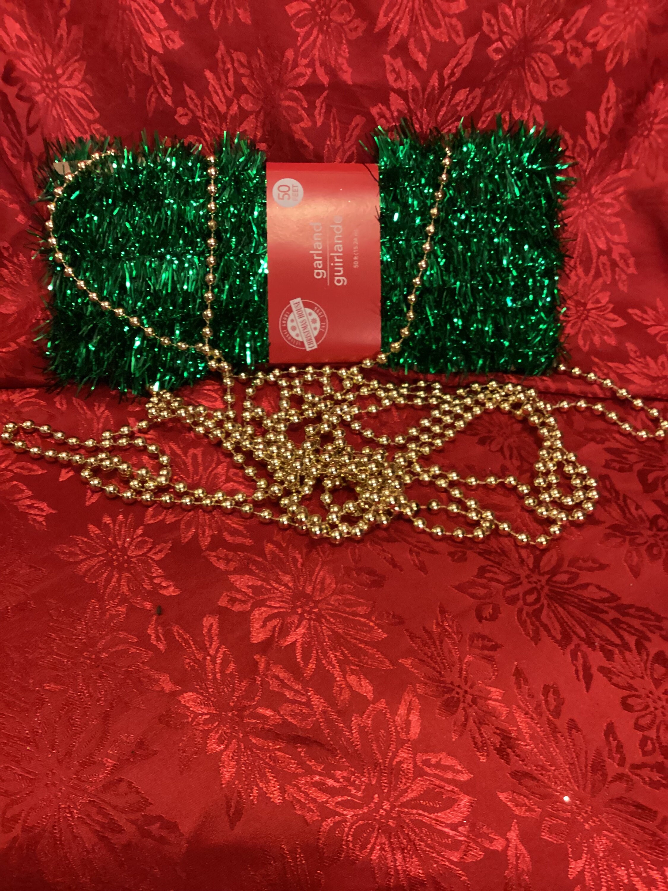 Tinsel Garland-green Christmas Tinsel, Christmas Tree Garland Tinsel, 50ft, Mantle, Skinny ...