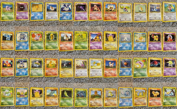 10 Base Set Pokemon Cards Vintage Original WOTC No Duplicates - Etsy