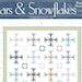 STARS & SNOWFLAKES Winter Snow Quilt Pattern PDF Fat Quarter Friendly ...