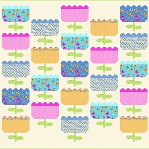 LOLLIES Flower Pieced Quilt Pattern PDF - Wendy Sheppard - Etsy