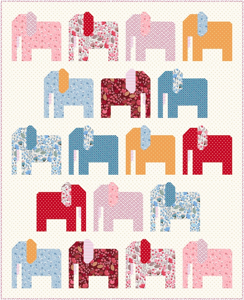 STOMPING GROUND Elephant Fat Quarter Pieced Quilt Pattern PDF - Etsy