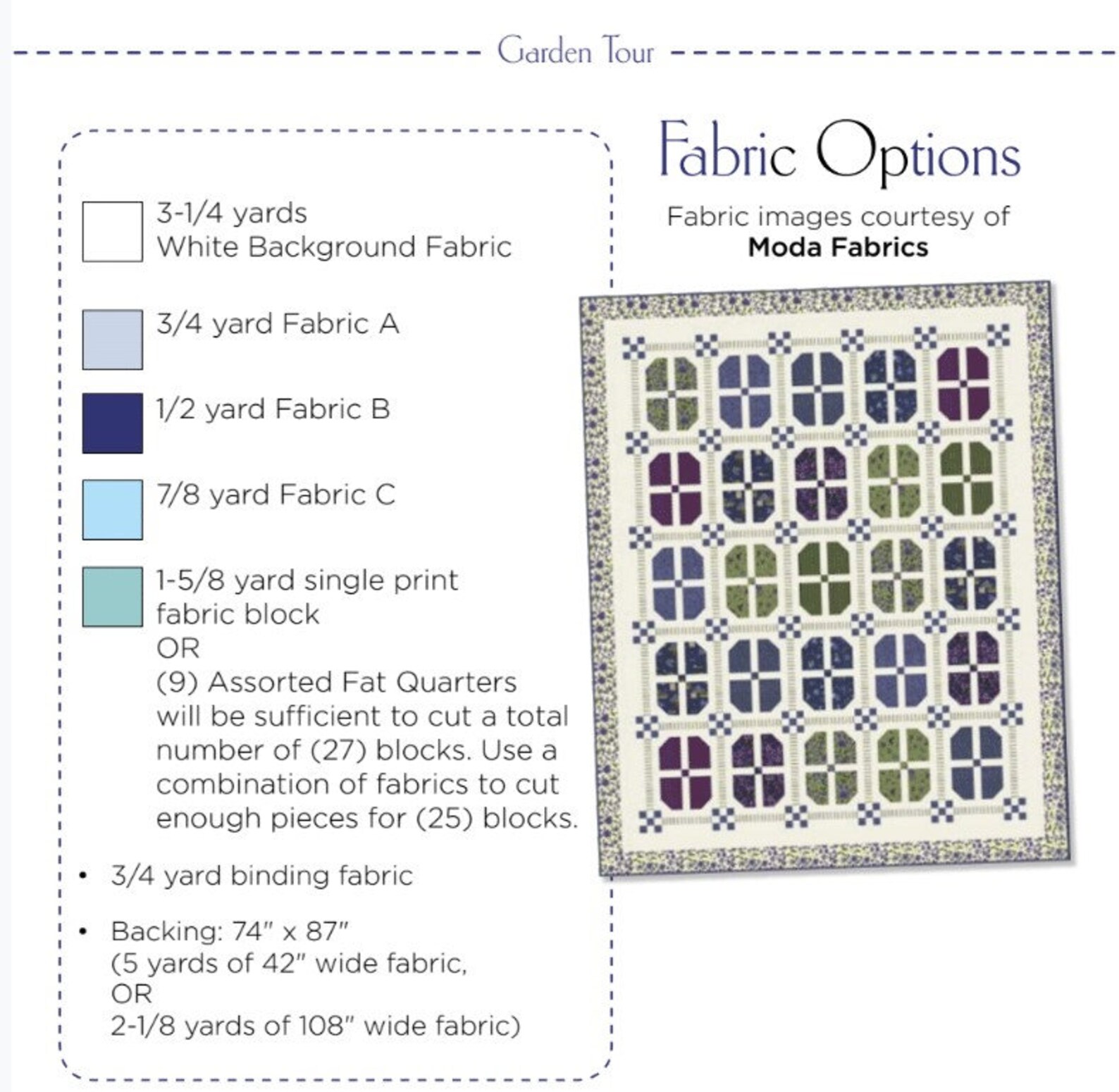 GARDEN TOUR Throw Quilt Pattern PDF Fat Quarter Friendly - Etsy