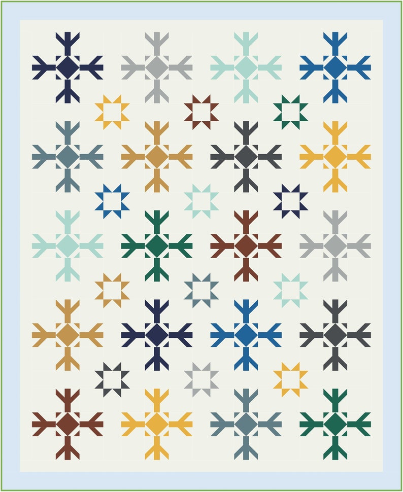 STARS & SNOWFLAKES Winter Snow Quilt Pattern PDF Fat Quarter - Etsy