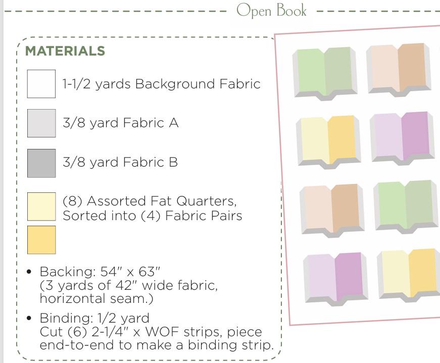 Easy OPEN BOOK Quilt Pattern PDF by Wendy Sheppard, No Paper Piecing - Etsy