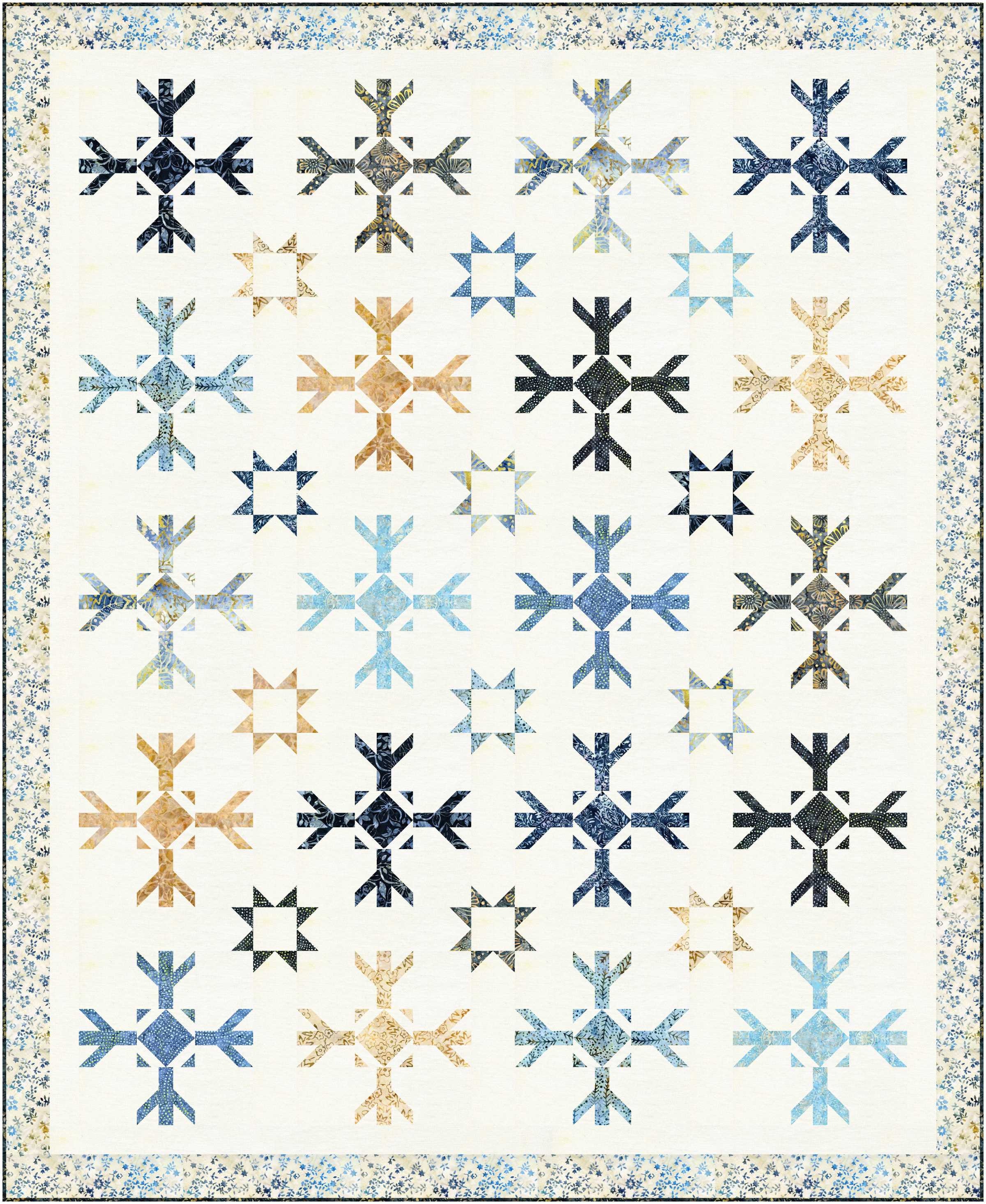 STARS & SNOWFLAKES Winter Snow Quilt Pattern PDF Fat Quarter - Etsy