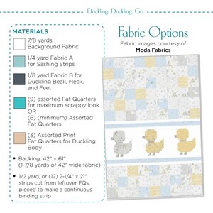 DUCKLING, DUCKLING, GO Duck Fat Quarter Friendly Baby Quilt Pattern Pdf ...