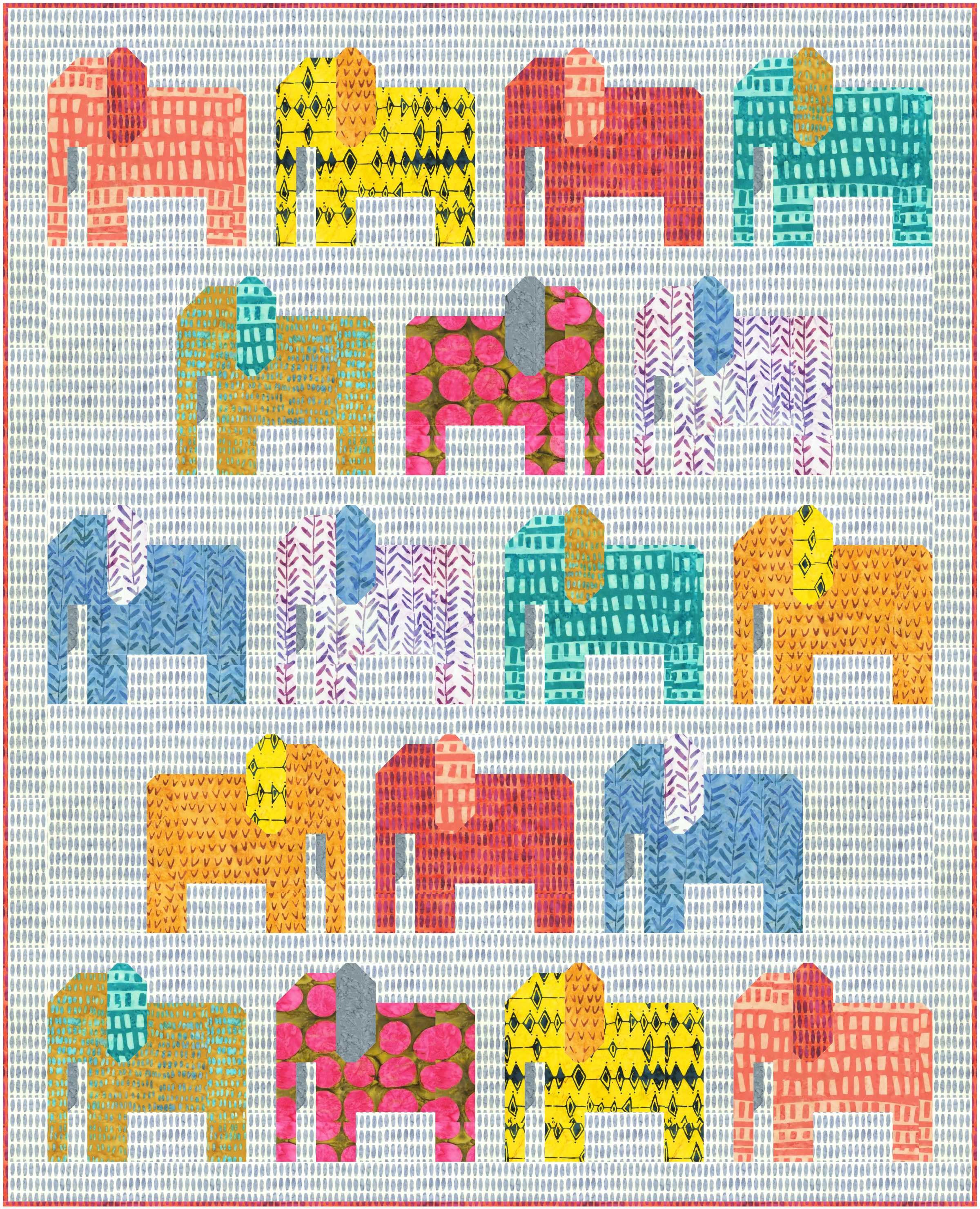 STOMPING GROUND Elephant Fat Quarter Pieced Quilt Pattern PDF - Etsy