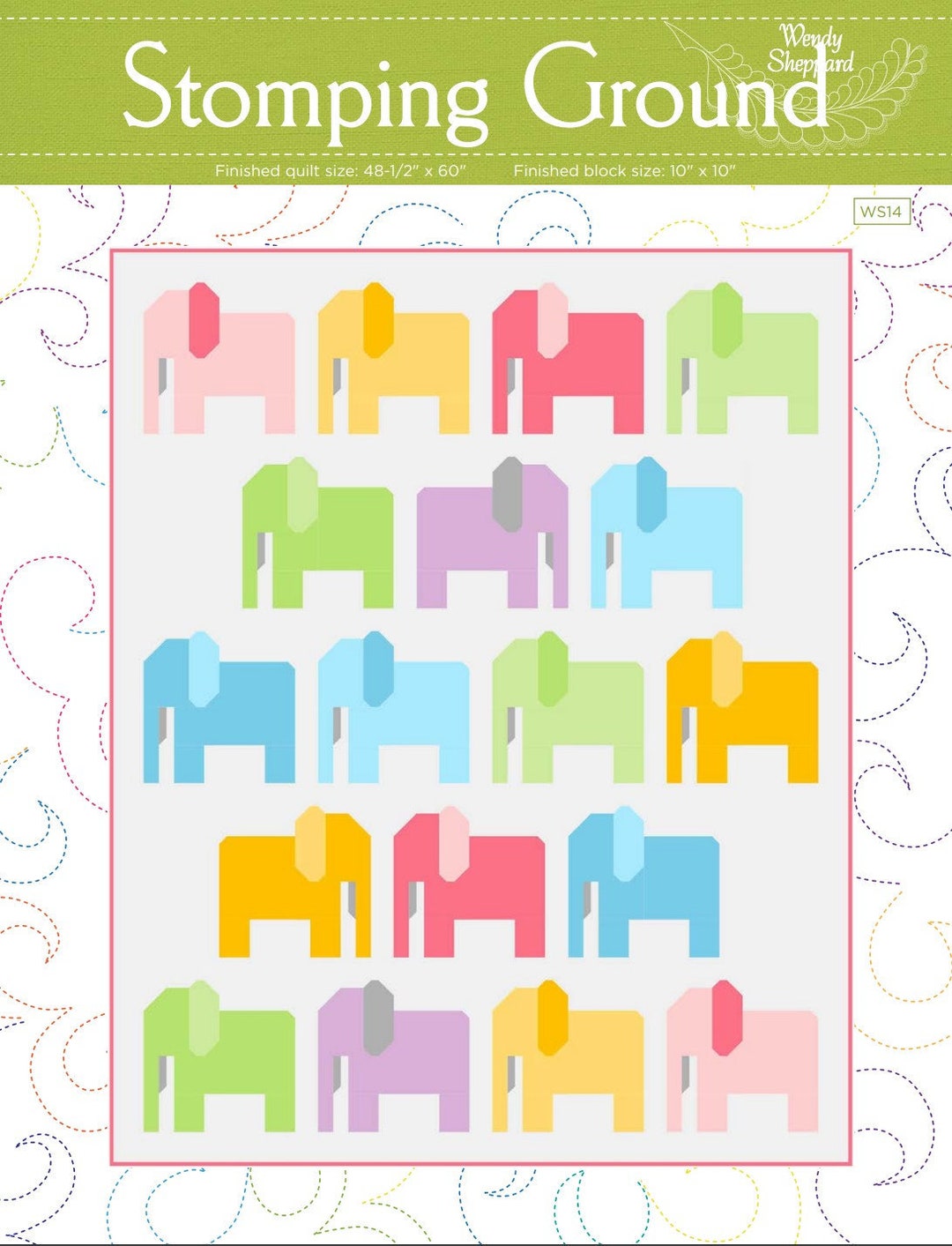 STOMPING GROUND Elephant Fat Quarter Pieced Quilt Pattern PDF - Etsy