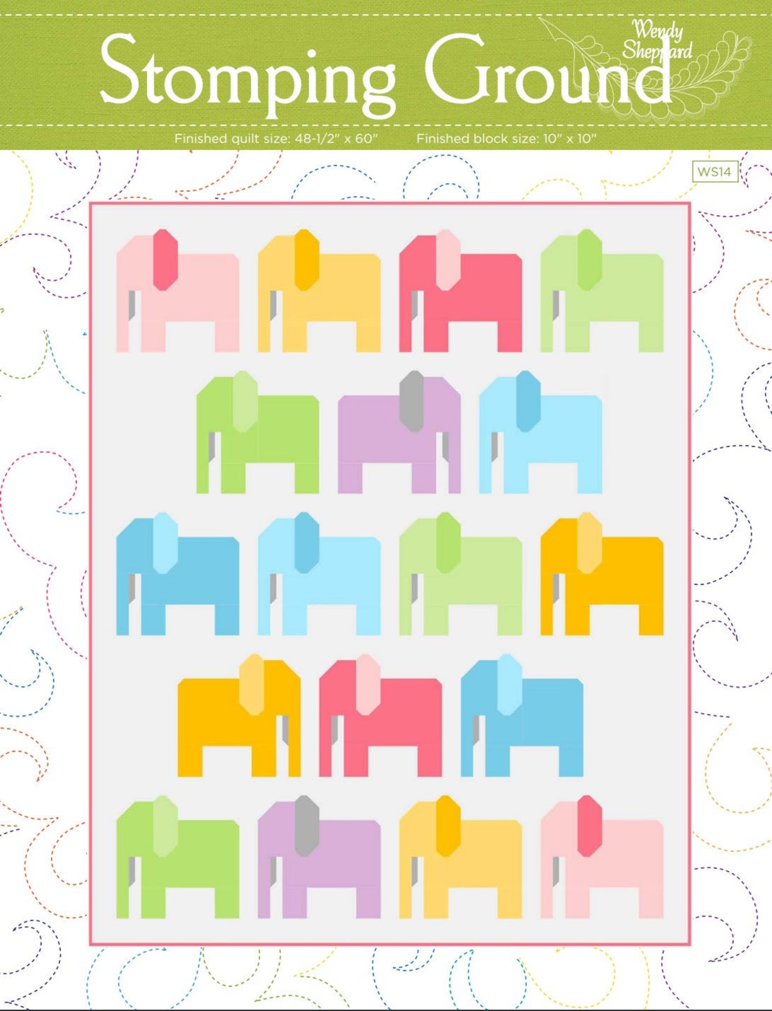 STOMPING GROUND Elephant Fat Quarter Pieced Quilt Pattern PDF - Etsy Canada
