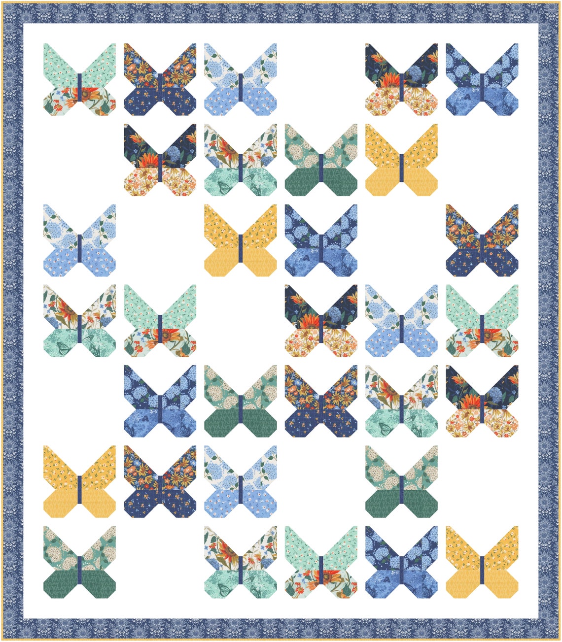 WINGING IT Butterfly Quilt Pattern PDF - Fat Quarter Precuts Friendly ...