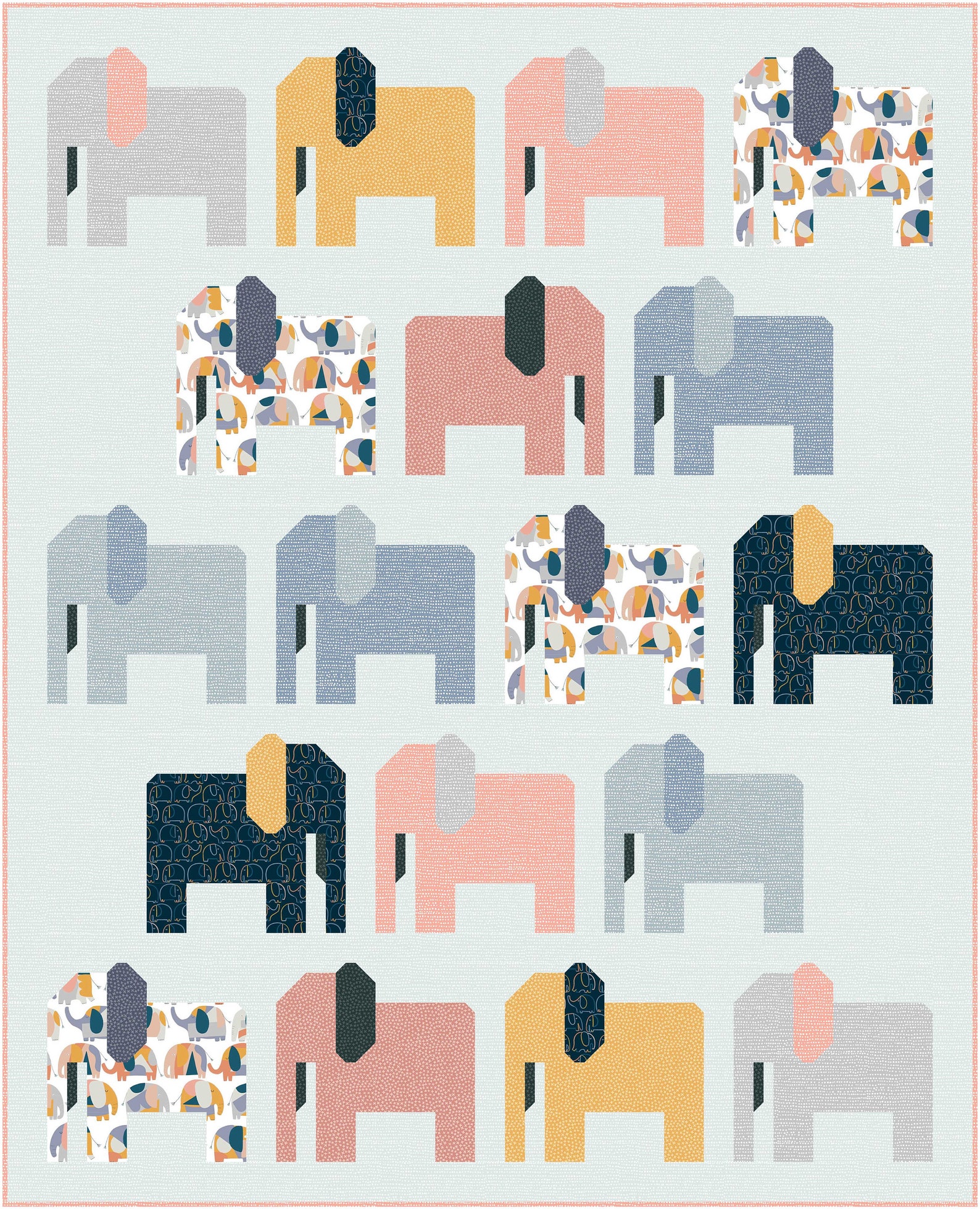STOMPING GROUND Elephant Fat Quarter Pieced Quilt Pattern PDF - Etsy Canada