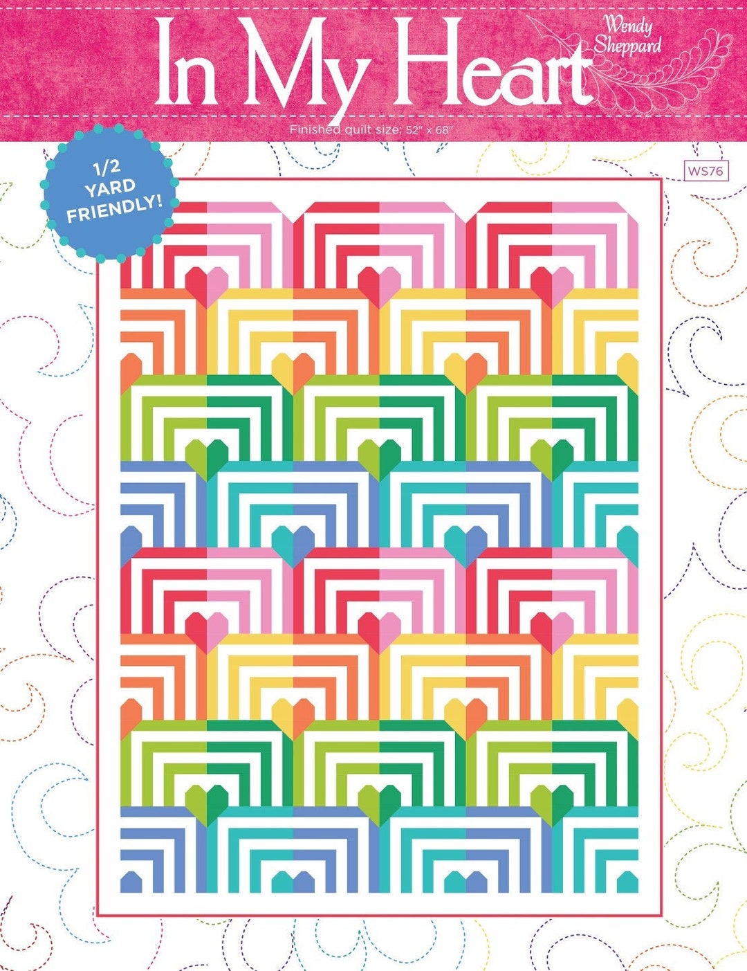 IN MY HEART Log Cabin Heart Easy Pieced Quilt Pattern Pdf by Wendy ...