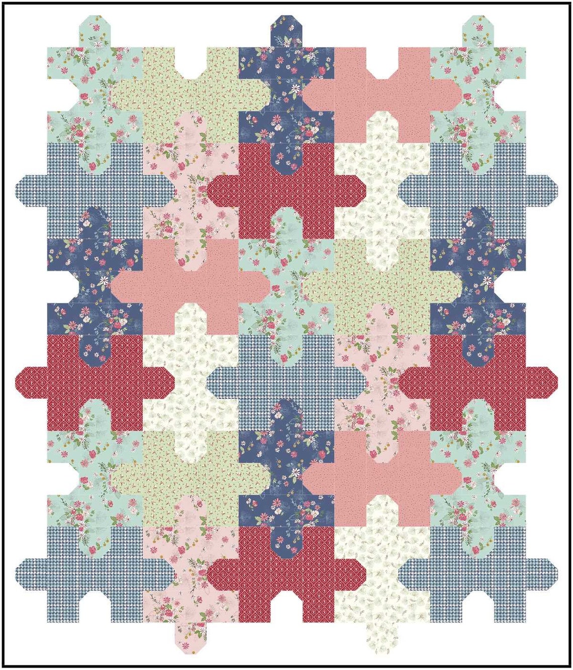 Jigsaw PUZZLE Easy Quilt Quilting Pattern PDF - Etsy