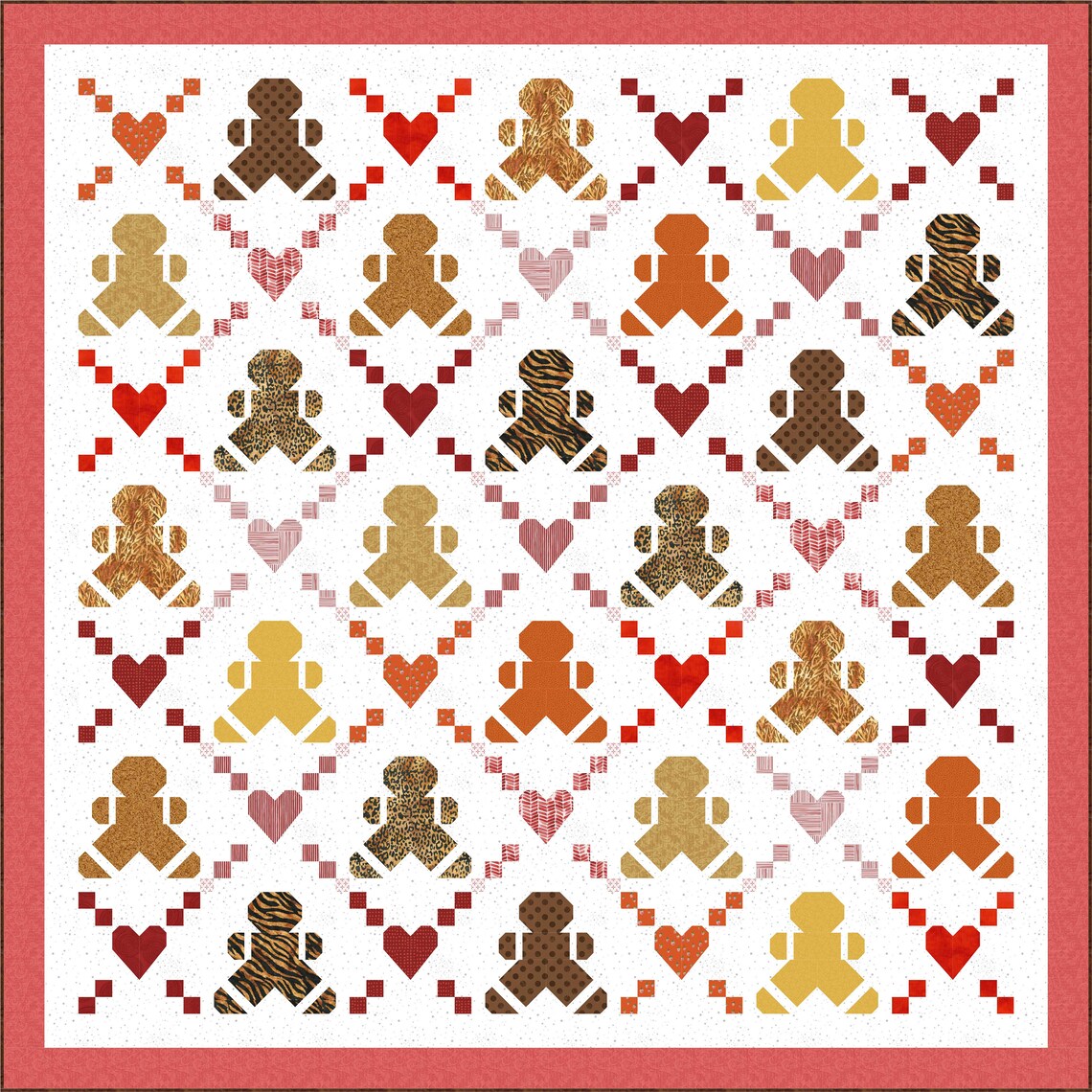 You Can't Catch Me Christmas Gingerbread Men Quilt Digital | Etsy