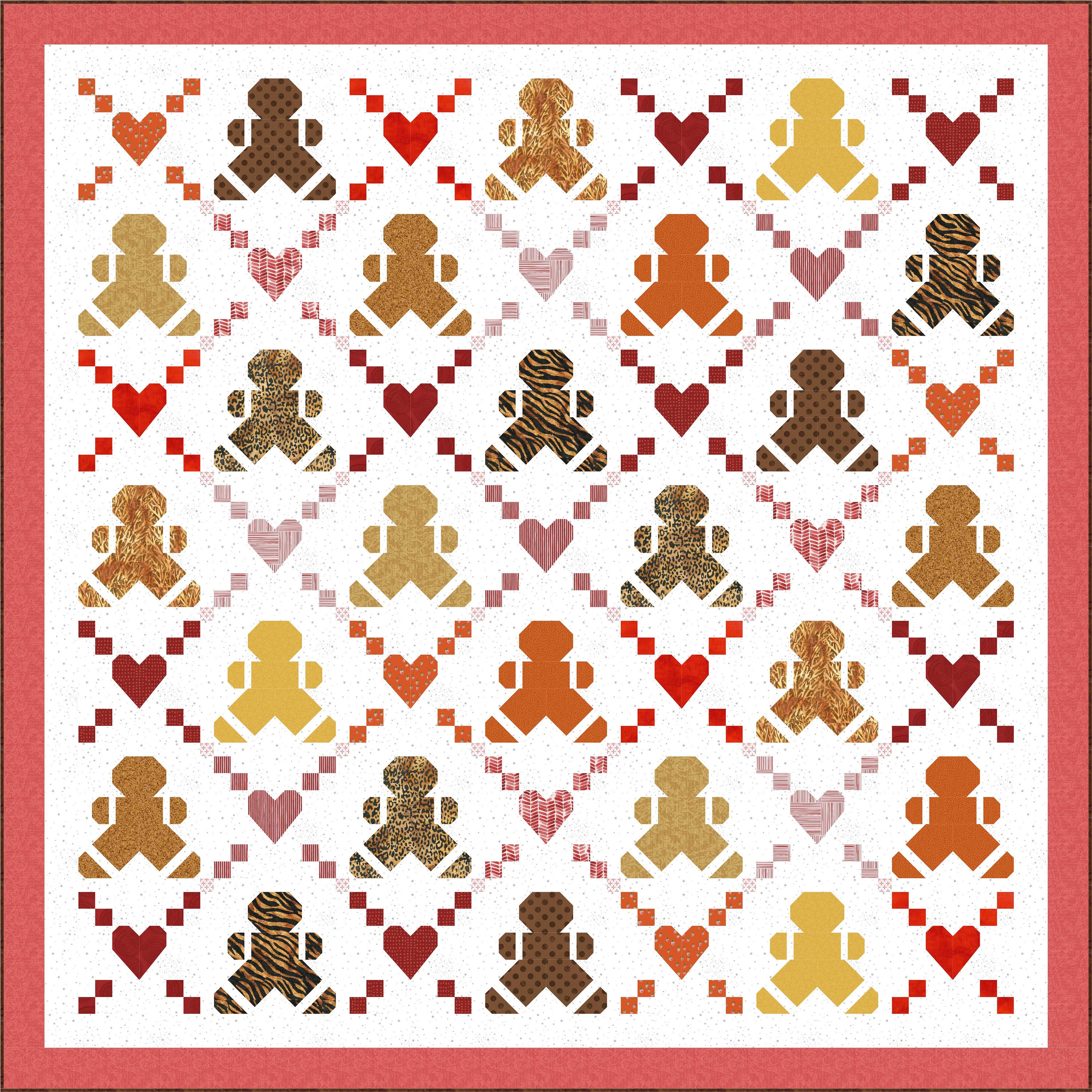 You Can't Catch Me Christmas Gingerbread Men Quilt Digital Pattern PDF ...