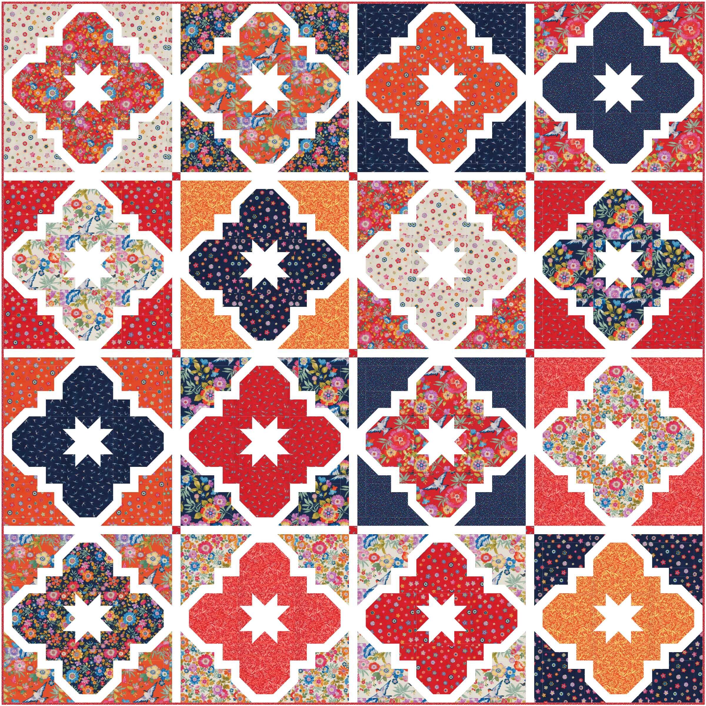 Quatrefoil Pieced Quilt Pattern PDF Full Size - Etsy