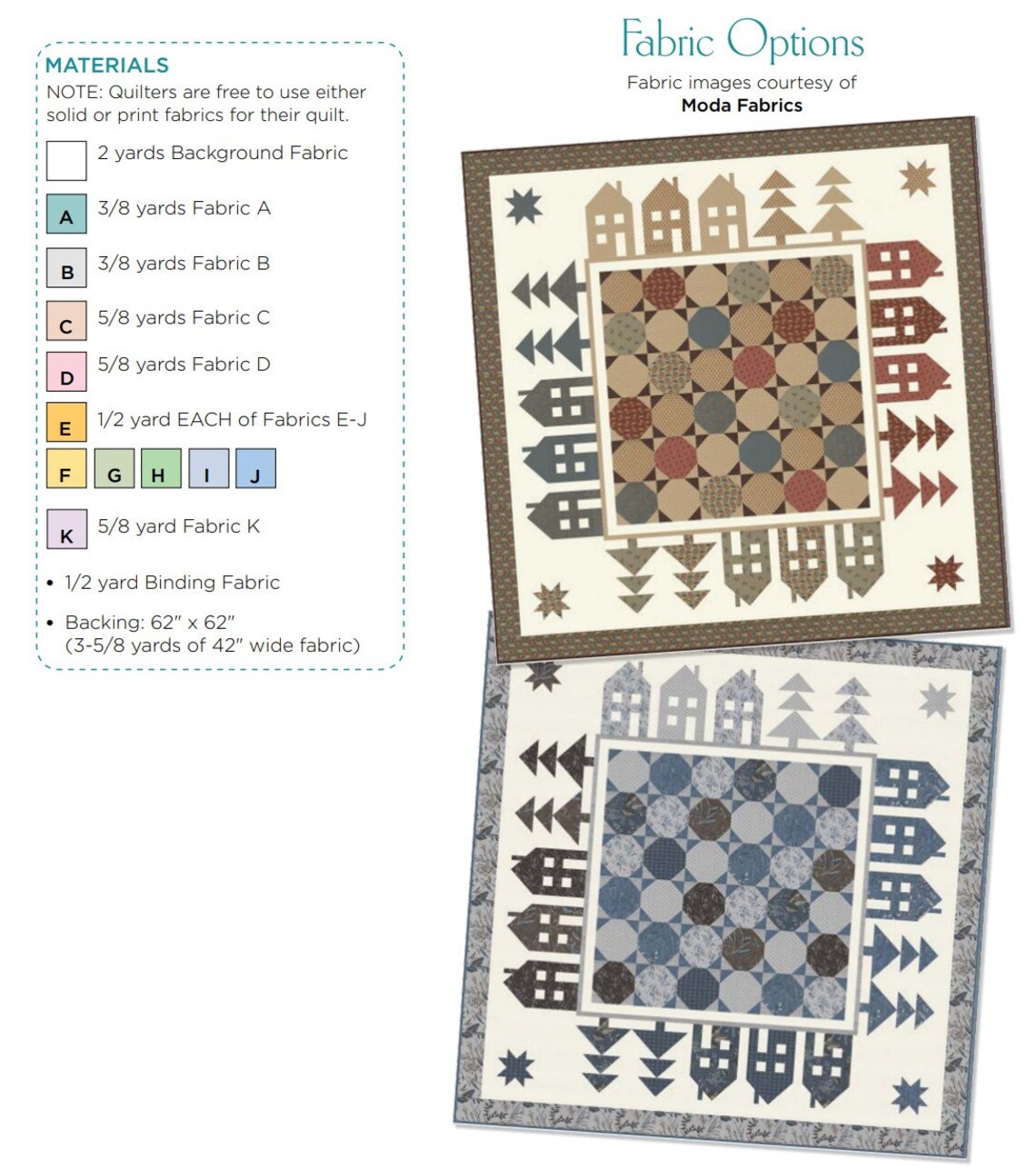 HAMLET House Tree Star Quilt Pattern PDF - Etsy