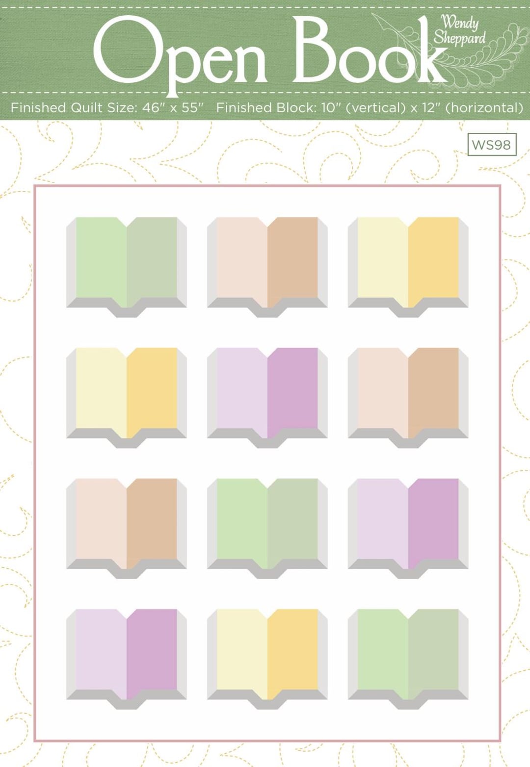 Easy OPEN BOOK Quilt Pattern PDF by Wendy Sheppard, No Paper Piecing - Etsy