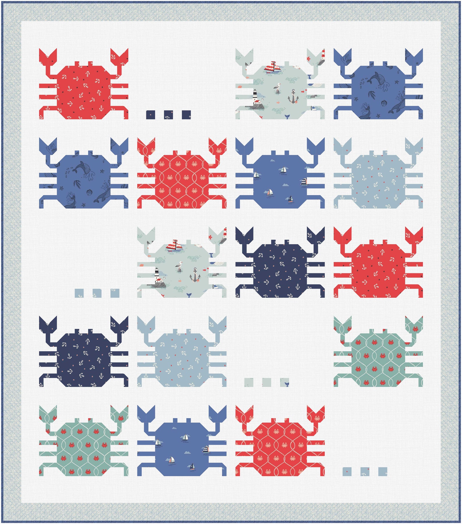 Feeling Crabby Crab Fat Quarter Friendly - Wendy Sheppard Quilt Pattern ...