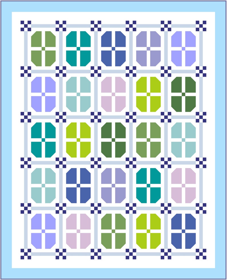 GARDEN TOUR Throw Quilt Pattern PDF Fat Quarter Friendly - Etsy