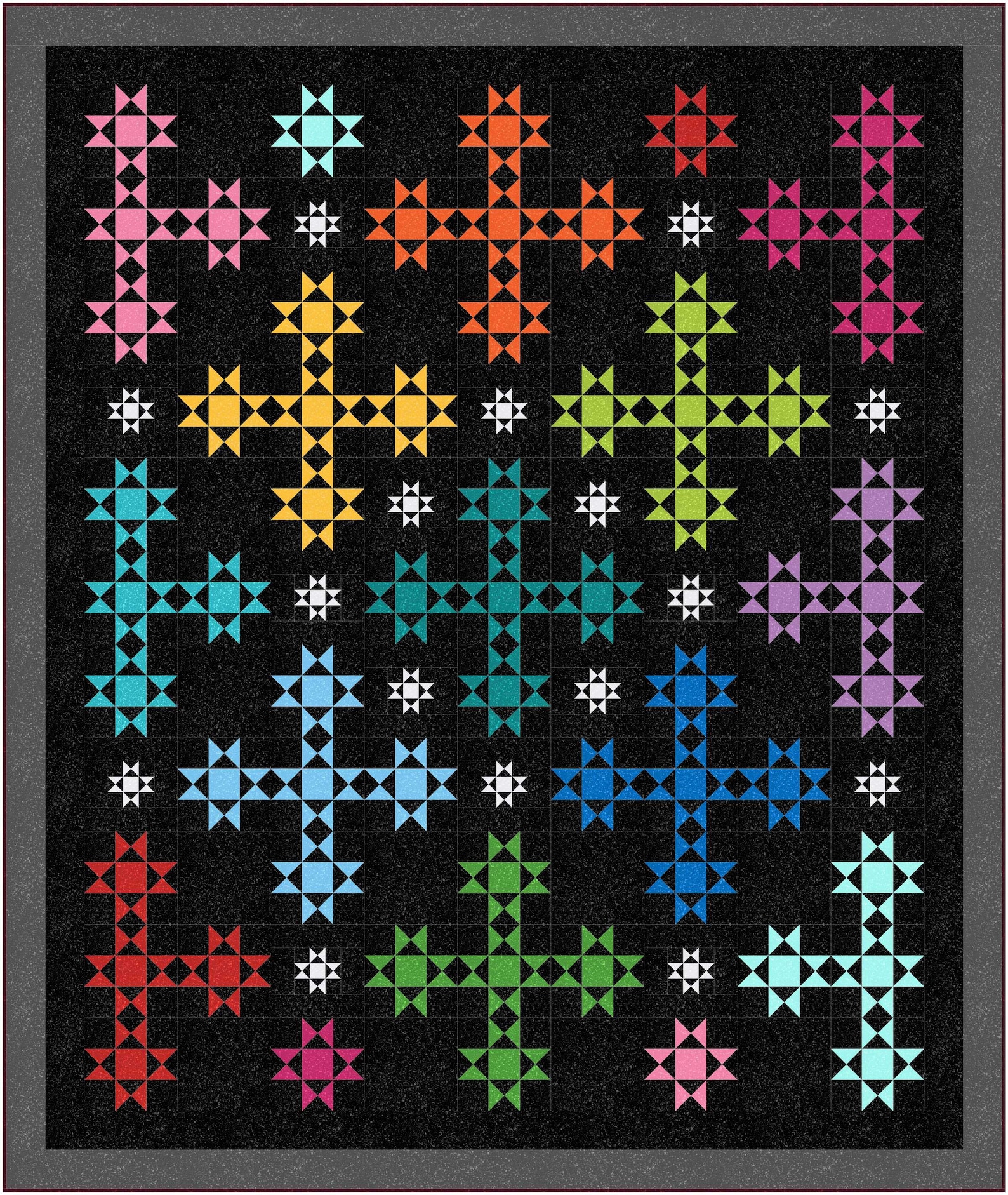 BRIGHTLY SHINING Ohio Star / Ohio Stars Throw Quilt Pattern PDF - Fat ...