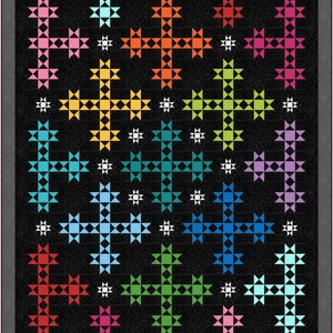BRIGHTLY SHINING Ohio Star / Ohio Stars Throw Quilt Pattern PDF - Fat ...
