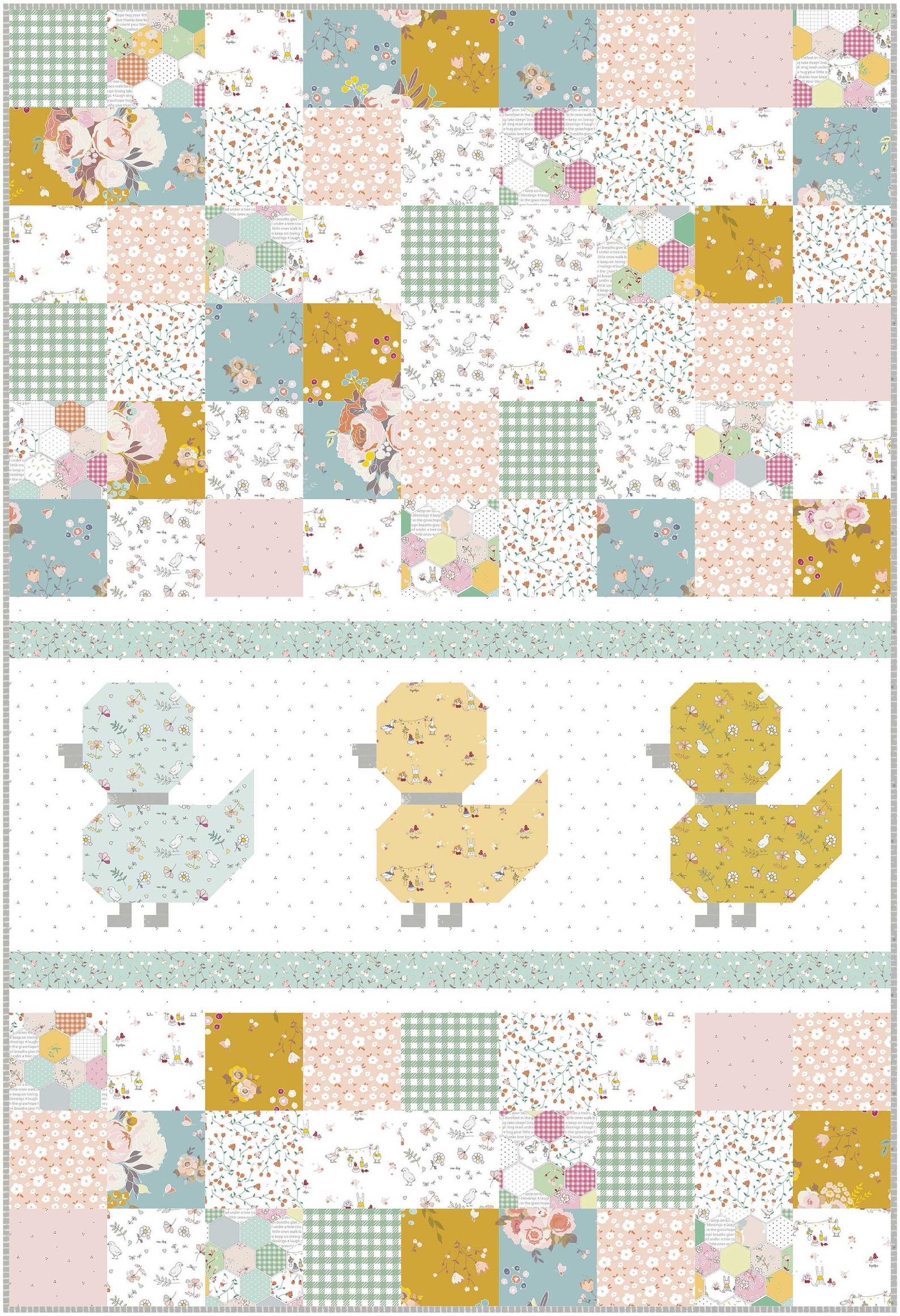 DUCKLING, DUCKLING, GO Duck Fat Quarter Friendly Baby Quilt Pattern Pdf ...