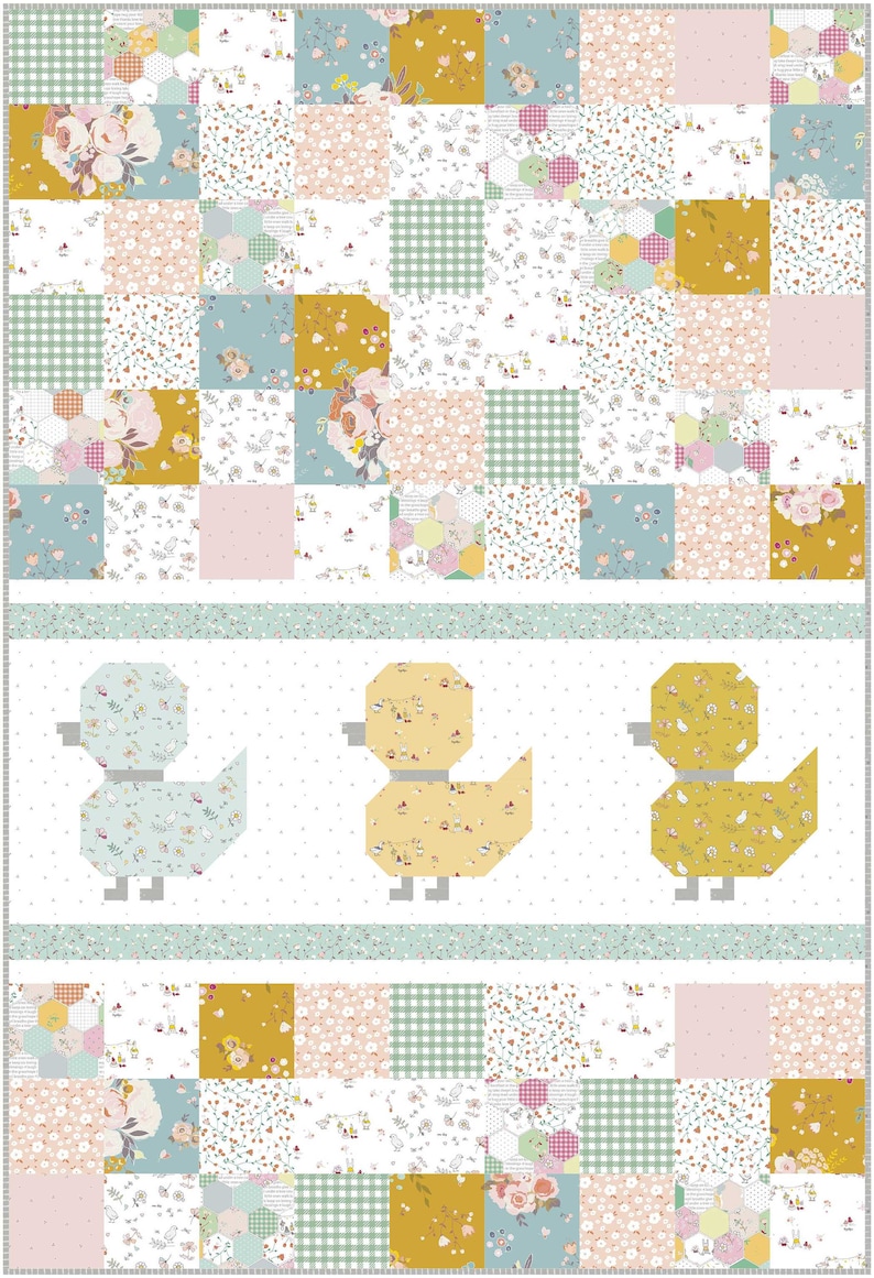 DUCKLING, DUCKLING, GO Duck Fat Quarter Friendly Baby Quilt Pattern Pdf ...