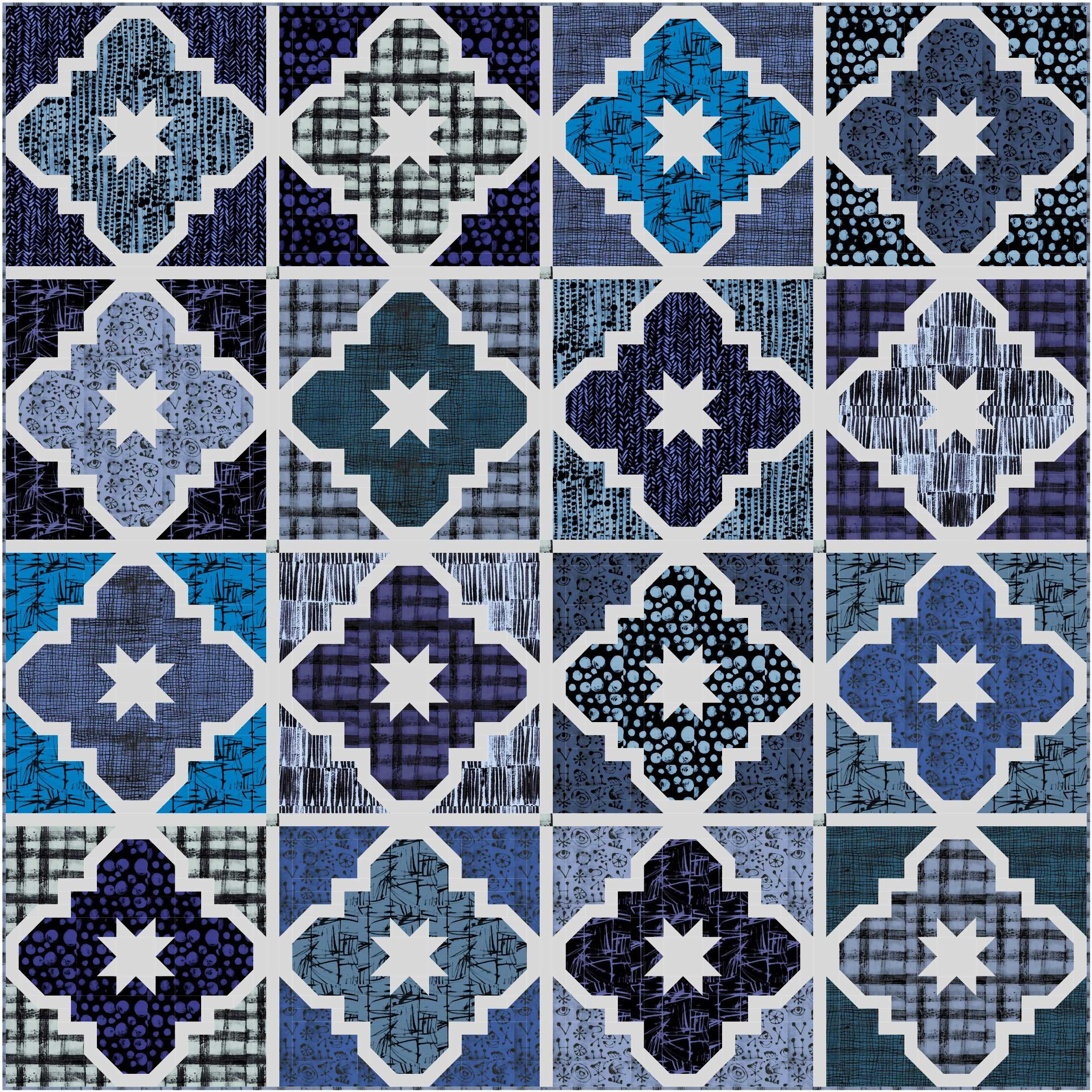 Quatrefoil Pieced Quilt Pattern PDF Full Size - Etsy