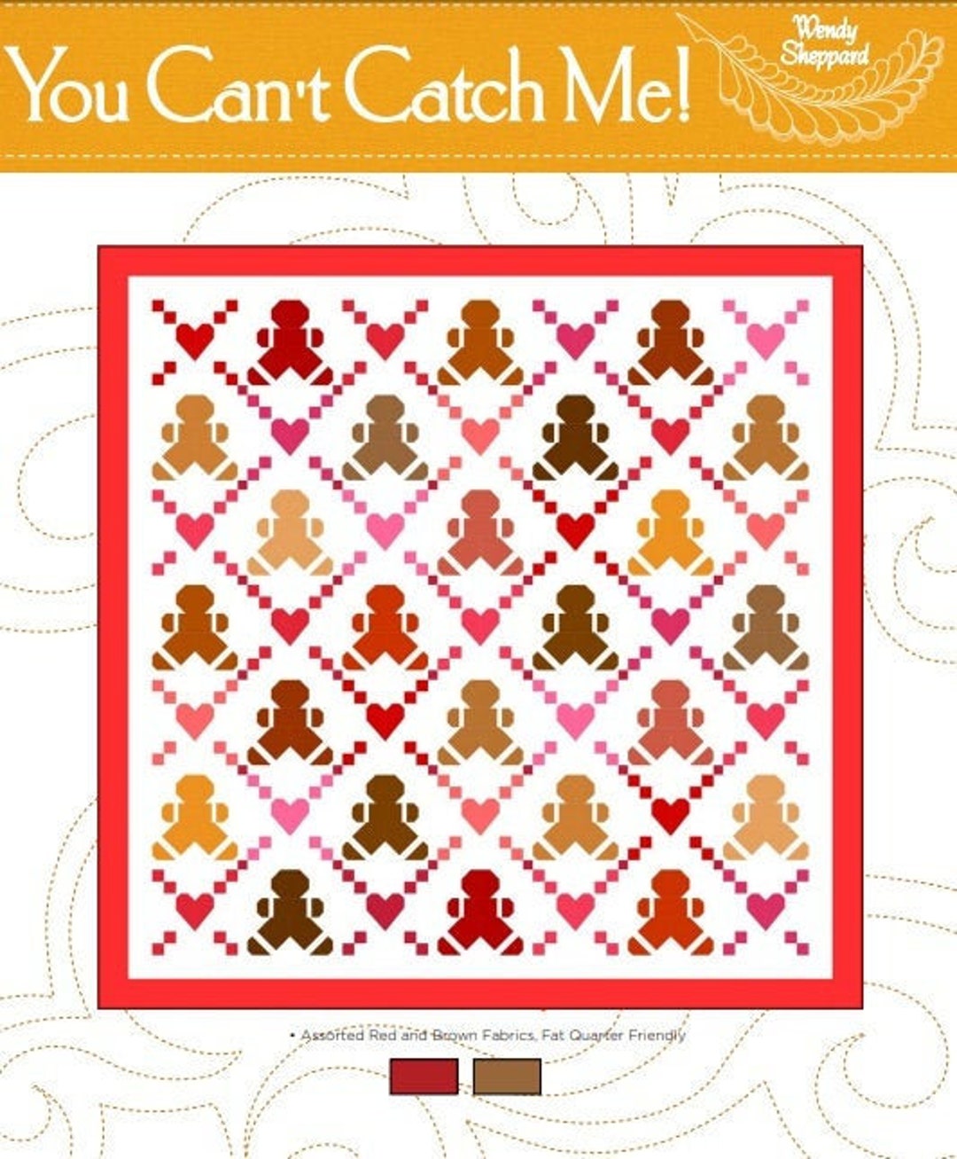 You Can't Catch Me Christmas Gingerbread Men Quilt Digital Pattern PDF ...