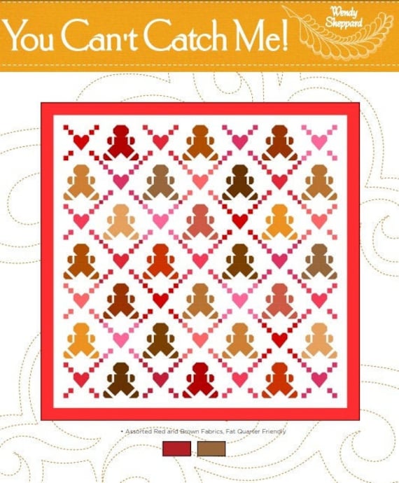 You Can't Catch Me Christmas Gingerbread Men Quilt Digital | Etsy