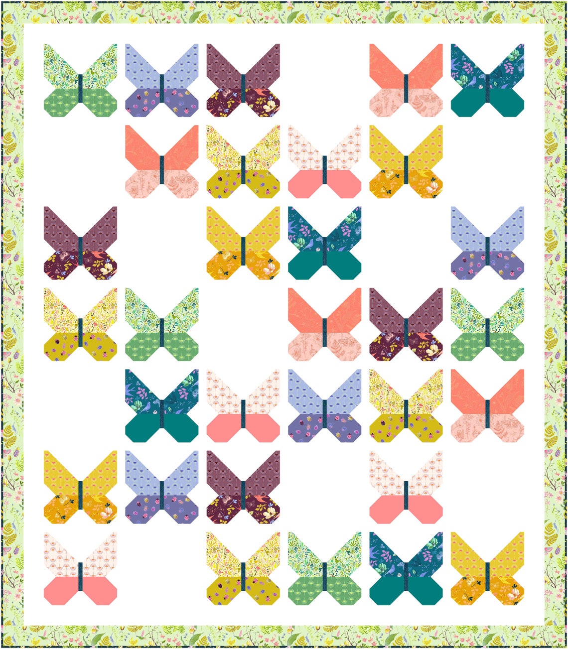 WINGING IT Butterfly Quilt Pattern PDF - Fat Quarter Precuts Friendly ...