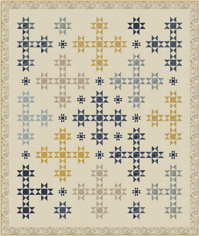 BRIGHTLY SHINING Ohio Star / Ohio Stars Throw Quilt Pattern PDF - Fat ...