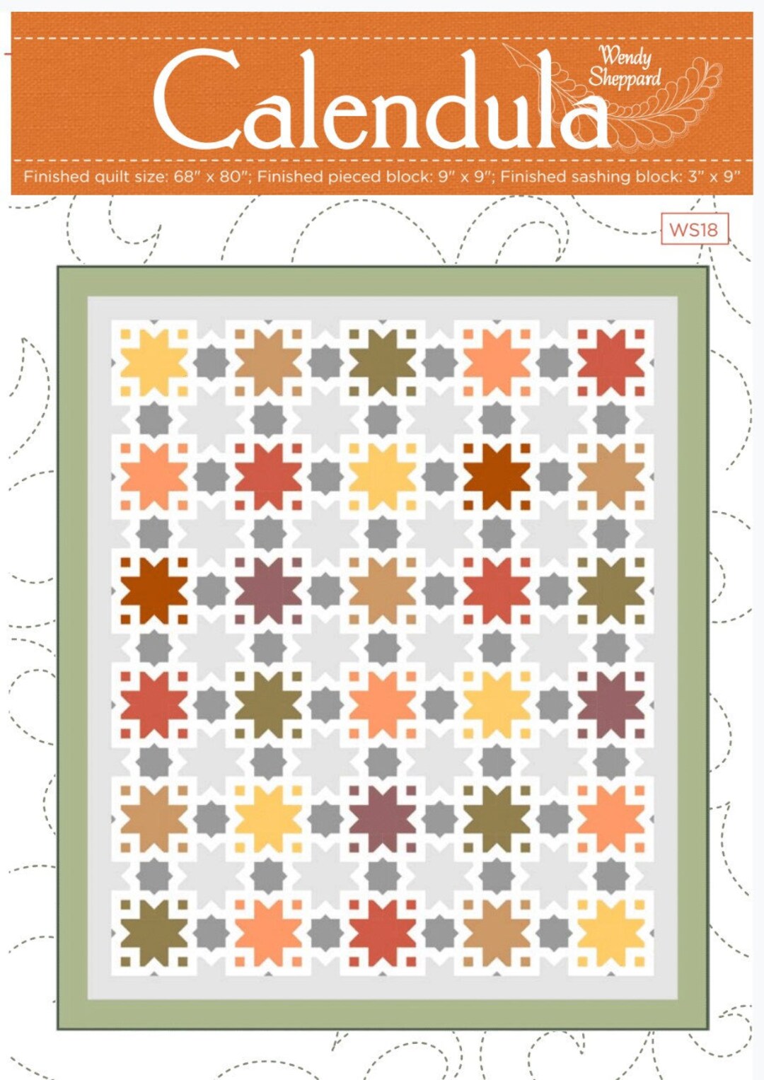 CALENDULA Tile Quilt Pattern Pdf - Etsy