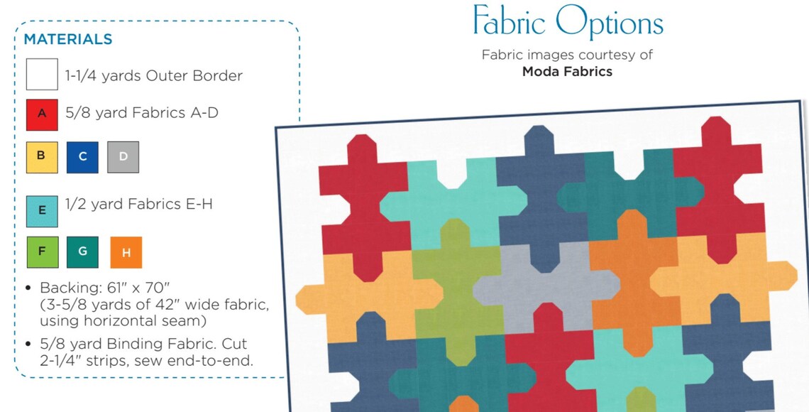 Jigsaw PUZZLE Easy Quilt Quilting Pattern PDF - Etsy