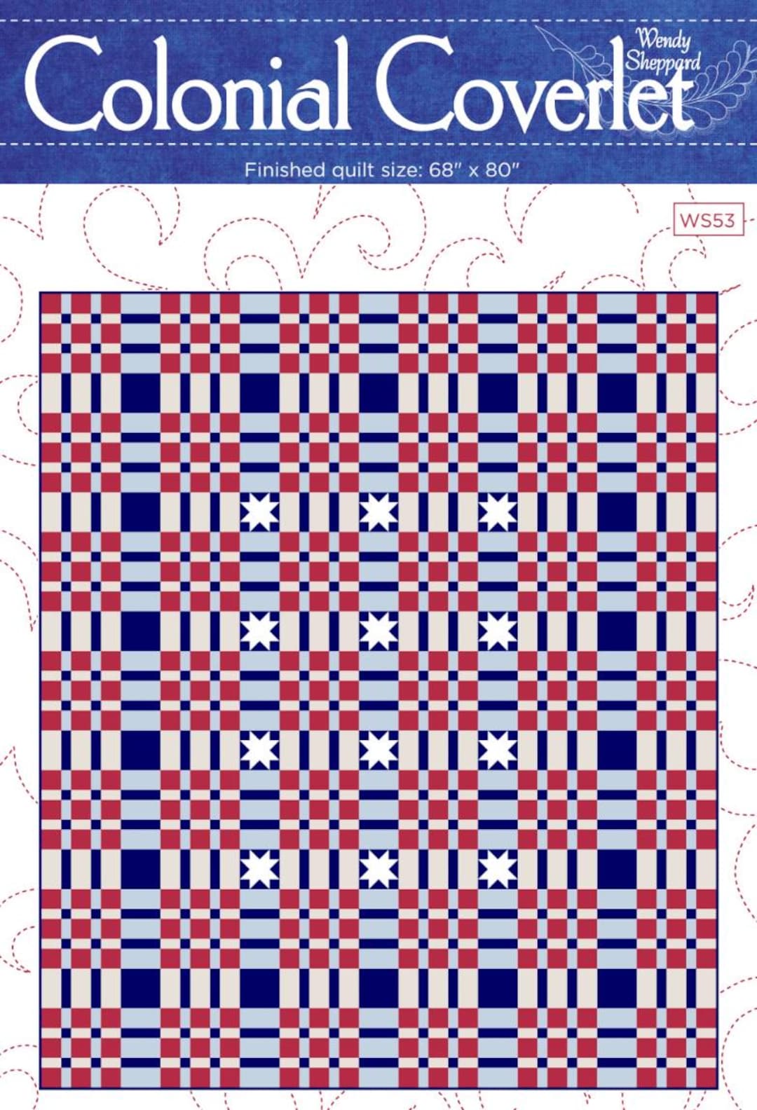 COLONIAL COVERLET Pieced Quilt Pattern PDF by Wendy Sheppard - Etsy