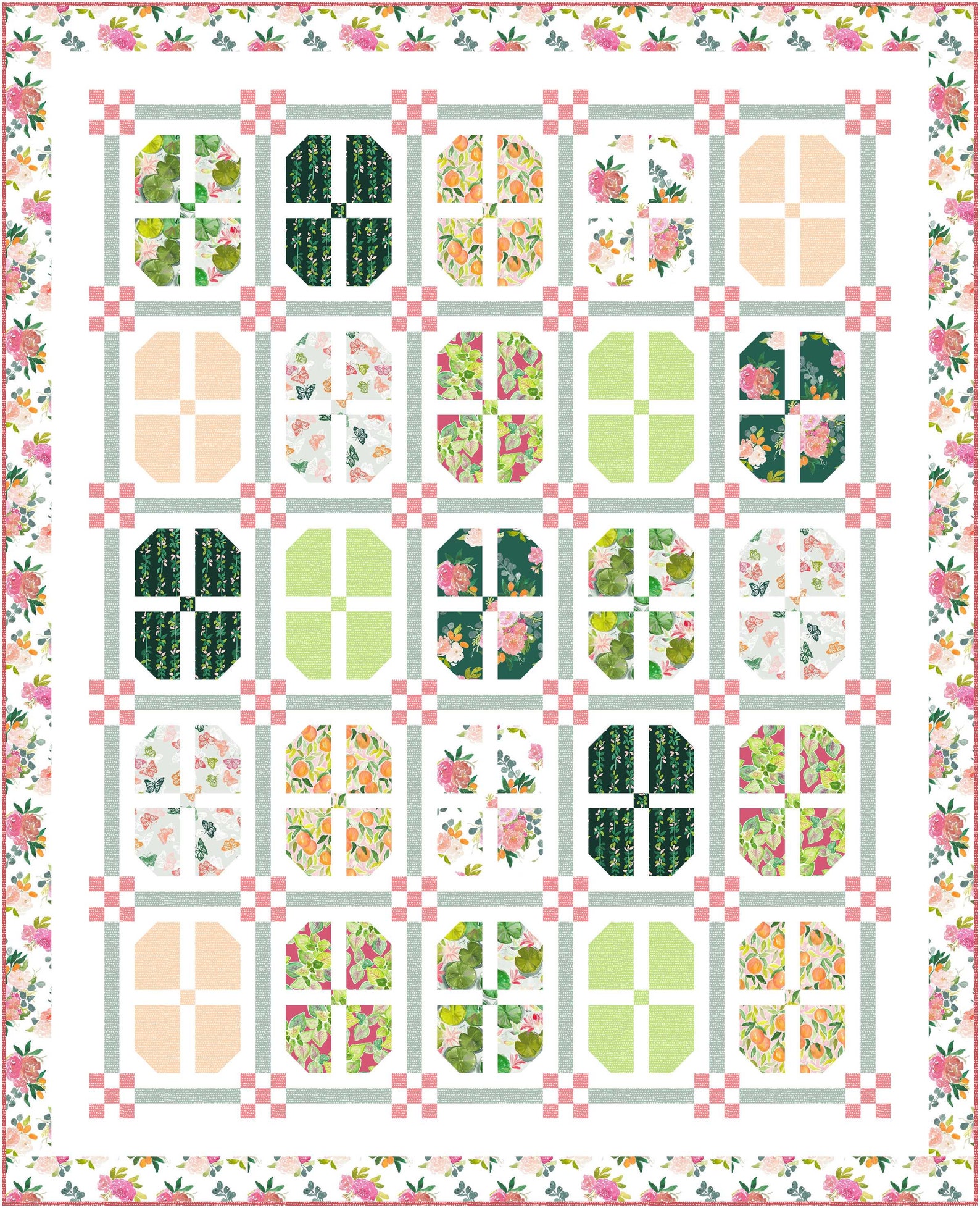 GARDEN TOUR Throw Quilt Pattern PDF Fat Quarter Friendly - Etsy