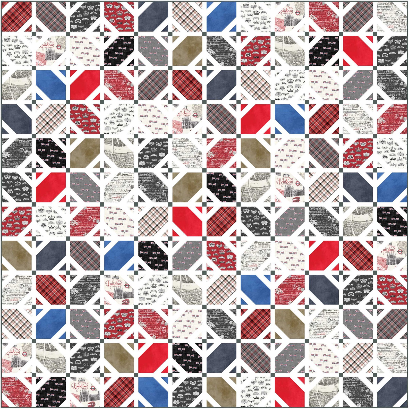 FANCIFUL FLOOR Quilt Digital Pattern PDF Download - Throw and Queen ...
