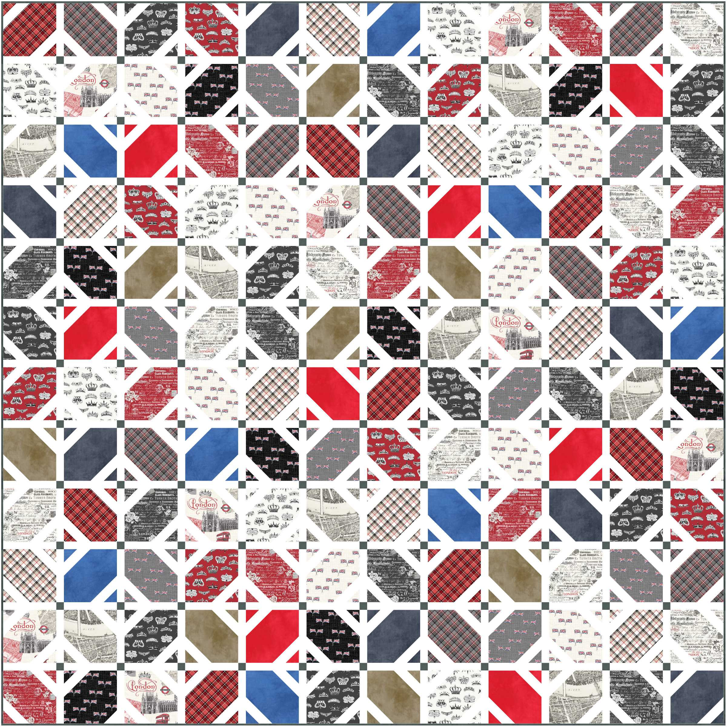 FANCIFUL FLOOR Quilt Digital Pattern PDF Download - Throw and Queen ...
