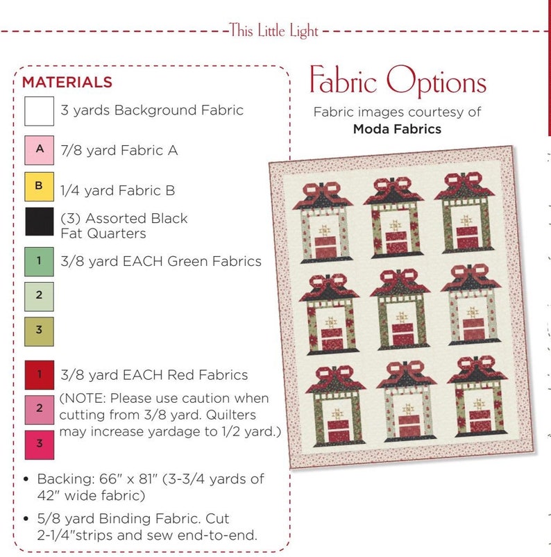 This Little Light Lantern Lamp Christmast Quilt Pattern PDF - Etsy