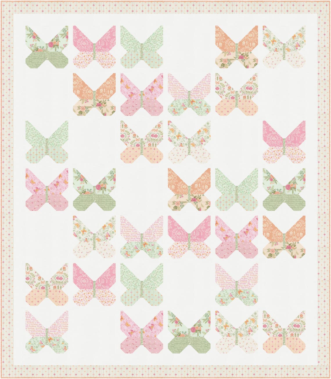 WINGING IT Butterfly Quilt Pattern PDF - Fat Quarter Precuts Friendly ...