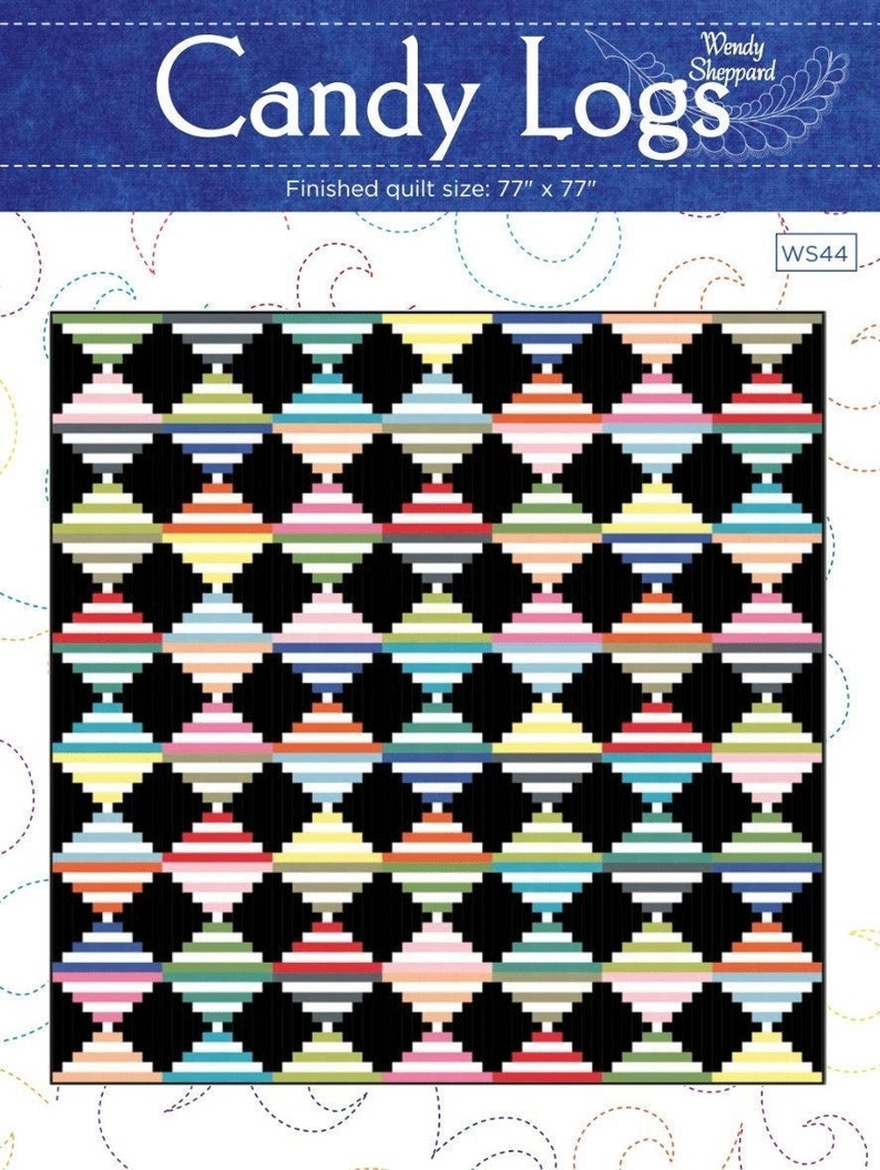 CANDY LOG Log Cabin Quilt Pattern Pdf Fat Quarter Friendly - Etsy