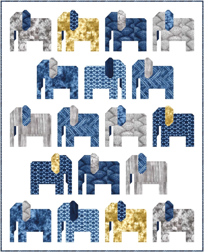 STOMPING GROUND Elephant Fat Quarter Pieced Quilt Pattern PDF - Etsy