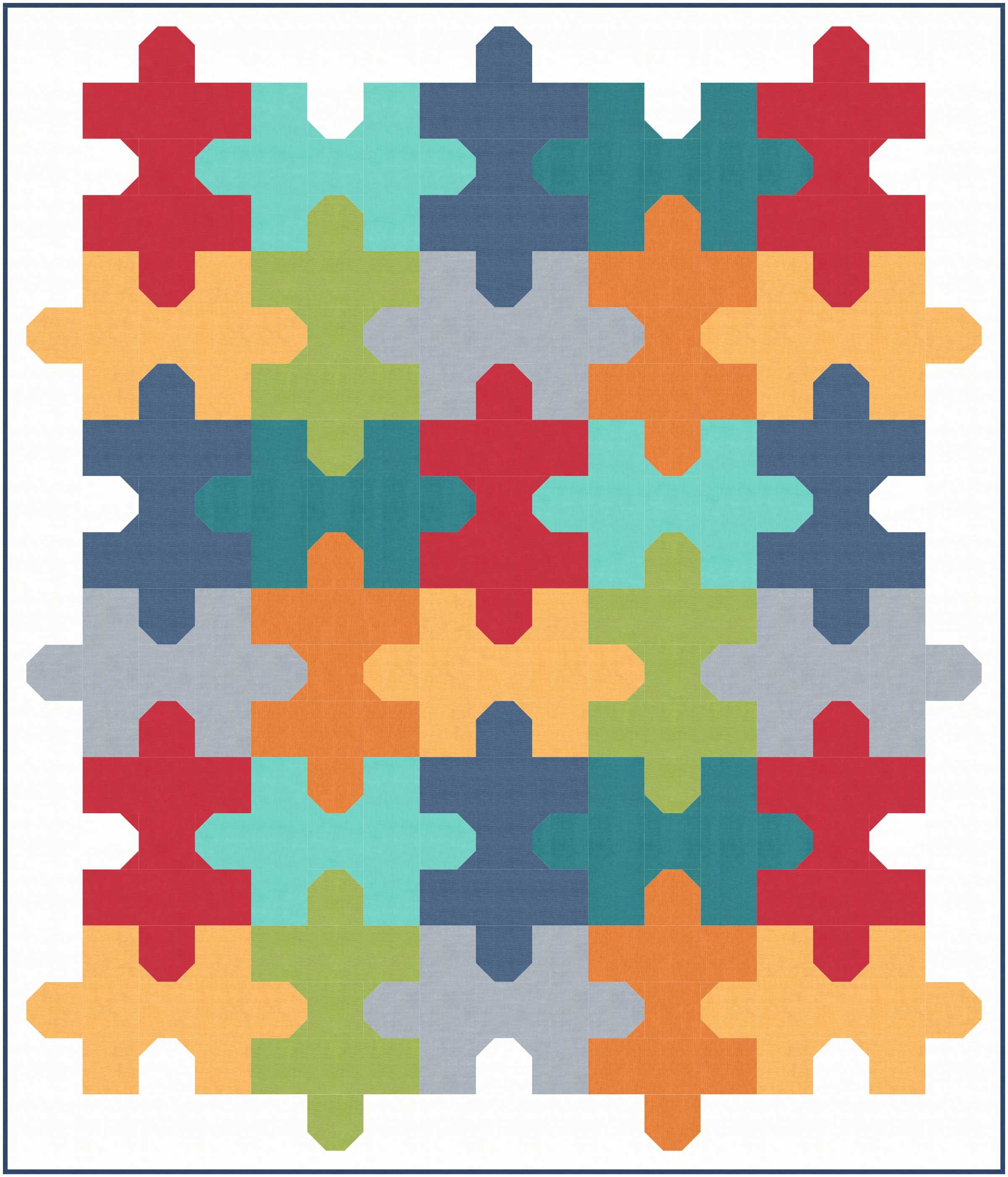 Jigsaw PUZZLE Easy Quilt Quilting Pattern PDF - Etsy