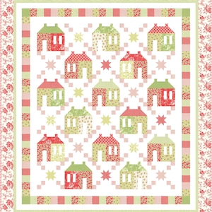 Maisons De Patchwork Quilt Digital Pattern PDF Download (house and Star Quilt) - Etsy