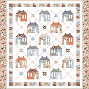Maisons De Patchwork Quilt Digital Pattern PDF Download (house and Star Quilt) - Etsy