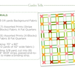 GARDEN TRELLIS Fat Quarter Friendly Pieced Quilt Pattern by Wendy Sheppard - Etsy